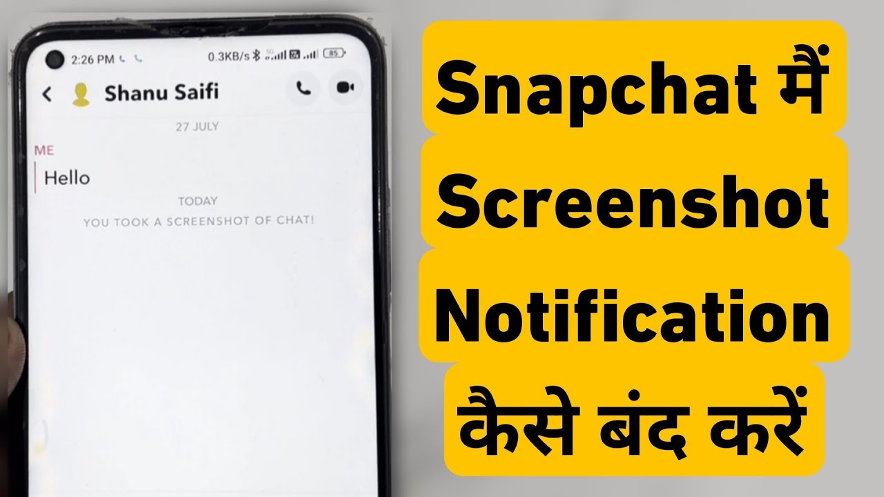 Snapchat Me Screenshot Notification Kaise Band Kare | How To Turn OFF ...