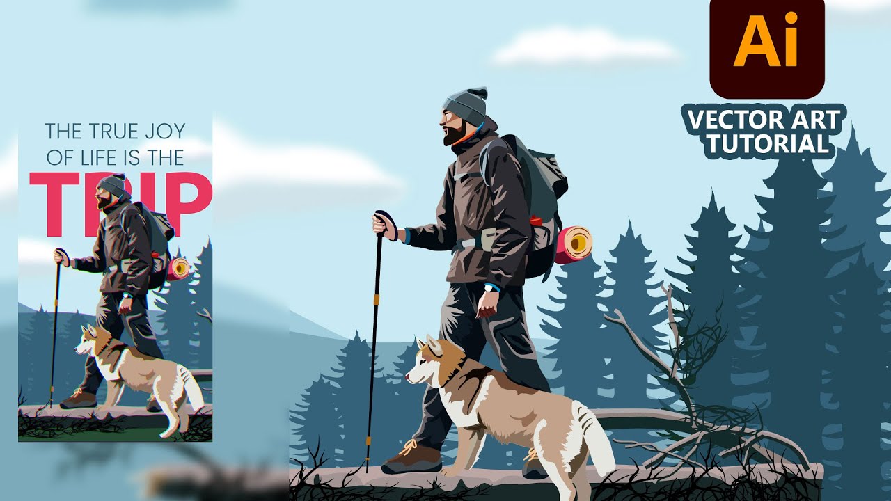 Adobe illustrator Vector Art Tutorial step by step process. Cartoon ...