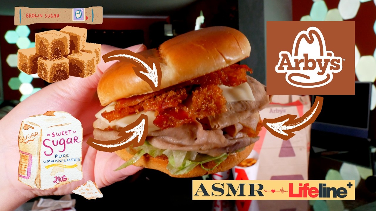 ASMR | Arby's Brown Sugar Bacon & Roast Beef Sandwich + Curly Fries ...