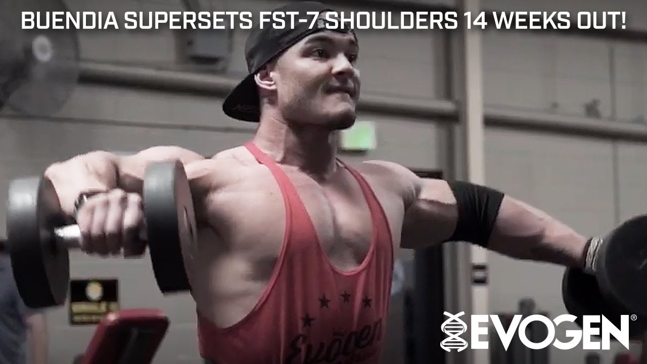 Buendia Supersets FST-7 Shoulders 14 Weeks Out - YouTube