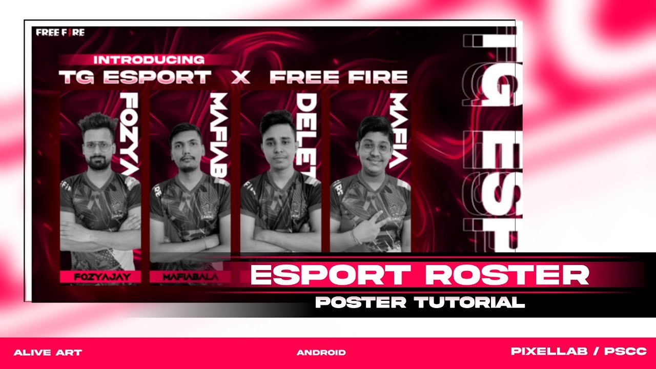 How To Make Professional Free fire Esport Roster Poster Thumbnail On ...