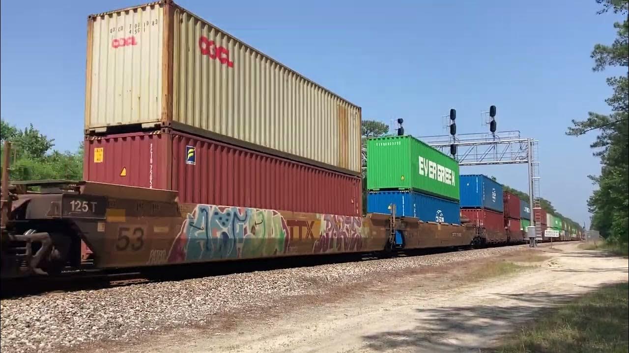 CSX I038 Double Stack Train NB With mid Train DPU Alright - YouTube