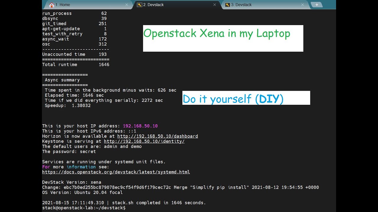 Day06_B: Install Openstack (Xena) in your laptop (Part-2) - YouTube