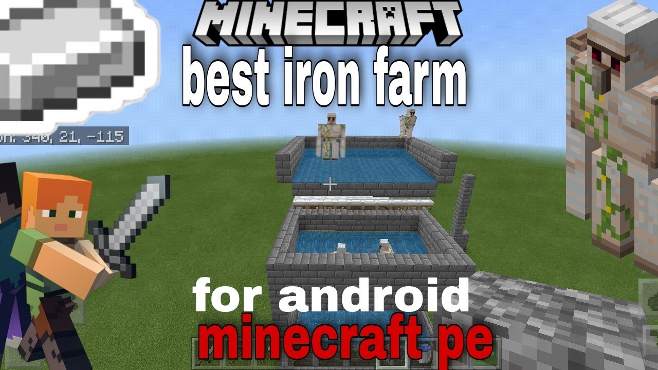 How to make iron farm in minecraft pe - YouTube