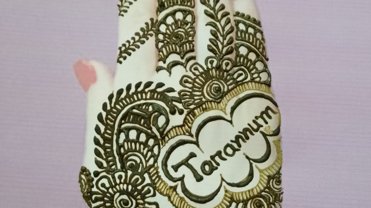 Henna design with name art | Mehedi design tutorial with name - YouTube