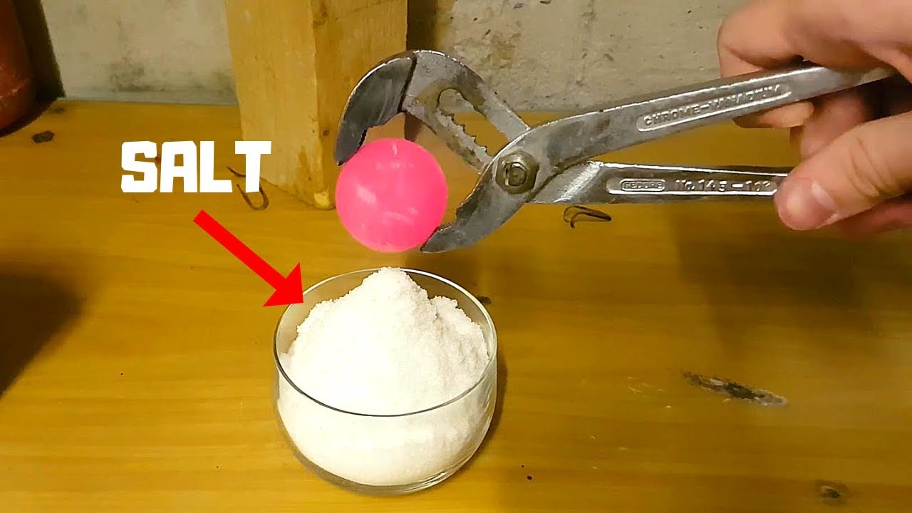 1000 Degree RED HOT Nickel Ball vs Salt - YouTube