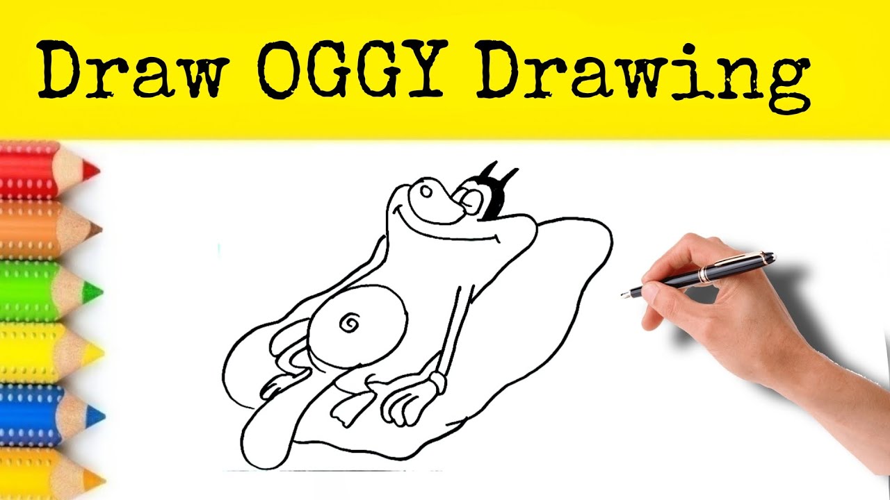 How To Draw Oggy | Oggy In The Cockroaches drawing - YouTube
