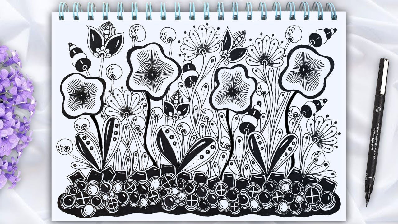 Tangle Art For Beginners | Zentangle Inspired Art | Zentangle Doodle ...