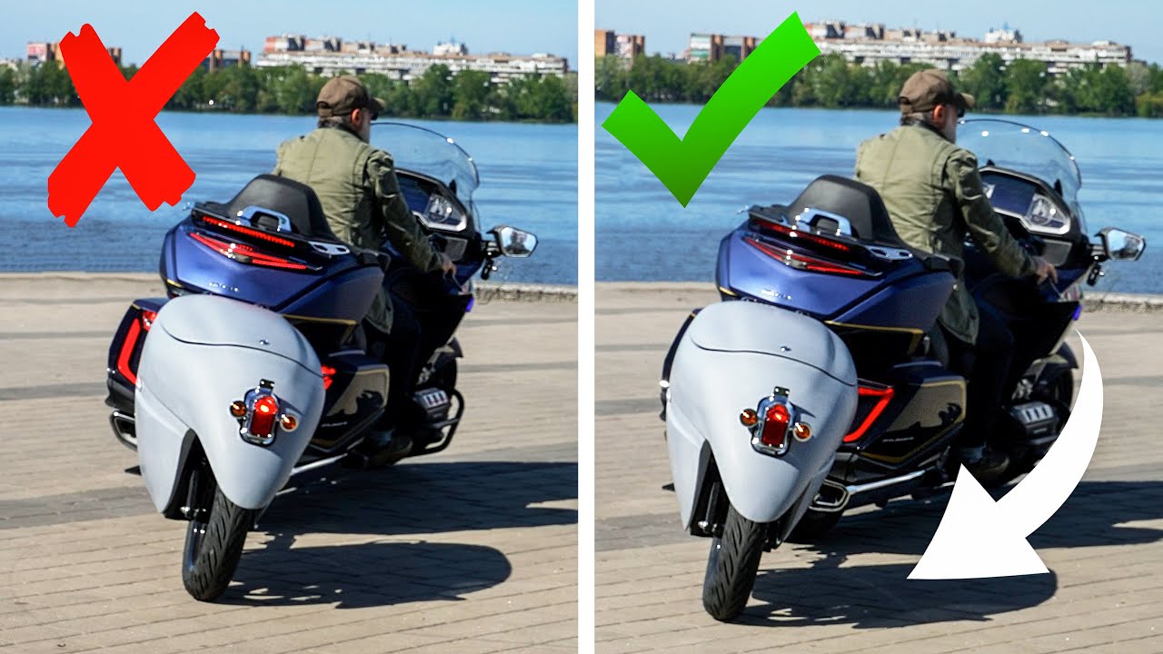 How to U-TURN with TRAILER on a Motorcycle Honda Goldwing - YouTube