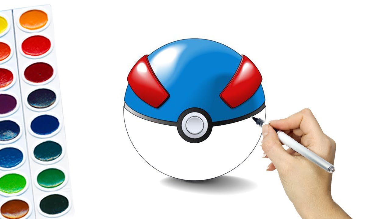 How to draw Great Pokeball || How to draw Pokeball - YouTube