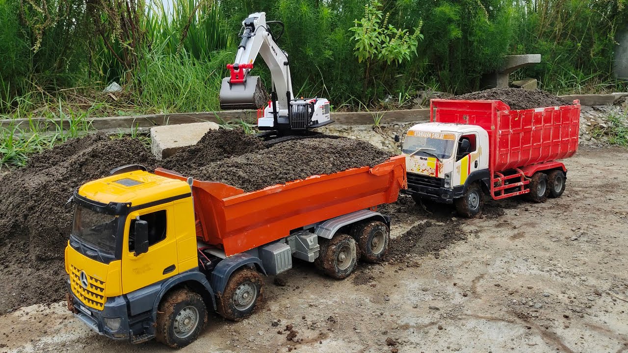 MOBIL TRUK OLENG MUAT PASIR, HUINA 1594 BEKO KERUK, MOBIL MOBILAN RC ...
