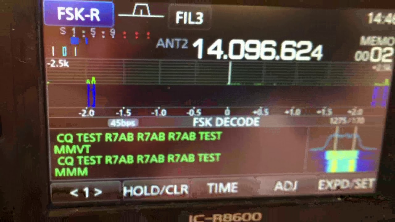 Icom IC-R 8600 RTTY Internal Decoder Test on 20m 14.10.2017 - YouTube