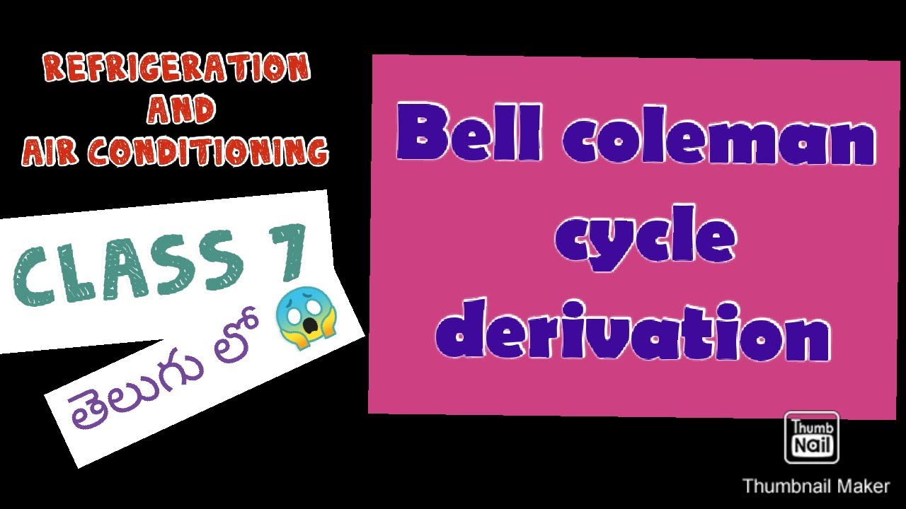 R & AC ll Bell coleman cycle explanation and COP derivation - YouTube