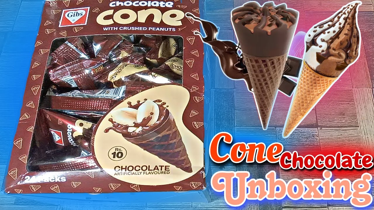 Cone Chocolate Unboxing |Chocolate Cone With Crushed Peanuts | Sajidali ...