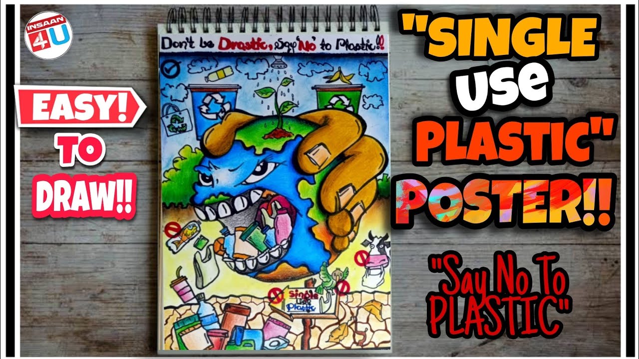 Single Use Plastic Bag🛑 | POSTER MAKING 🎨 | #plasticfree # ...