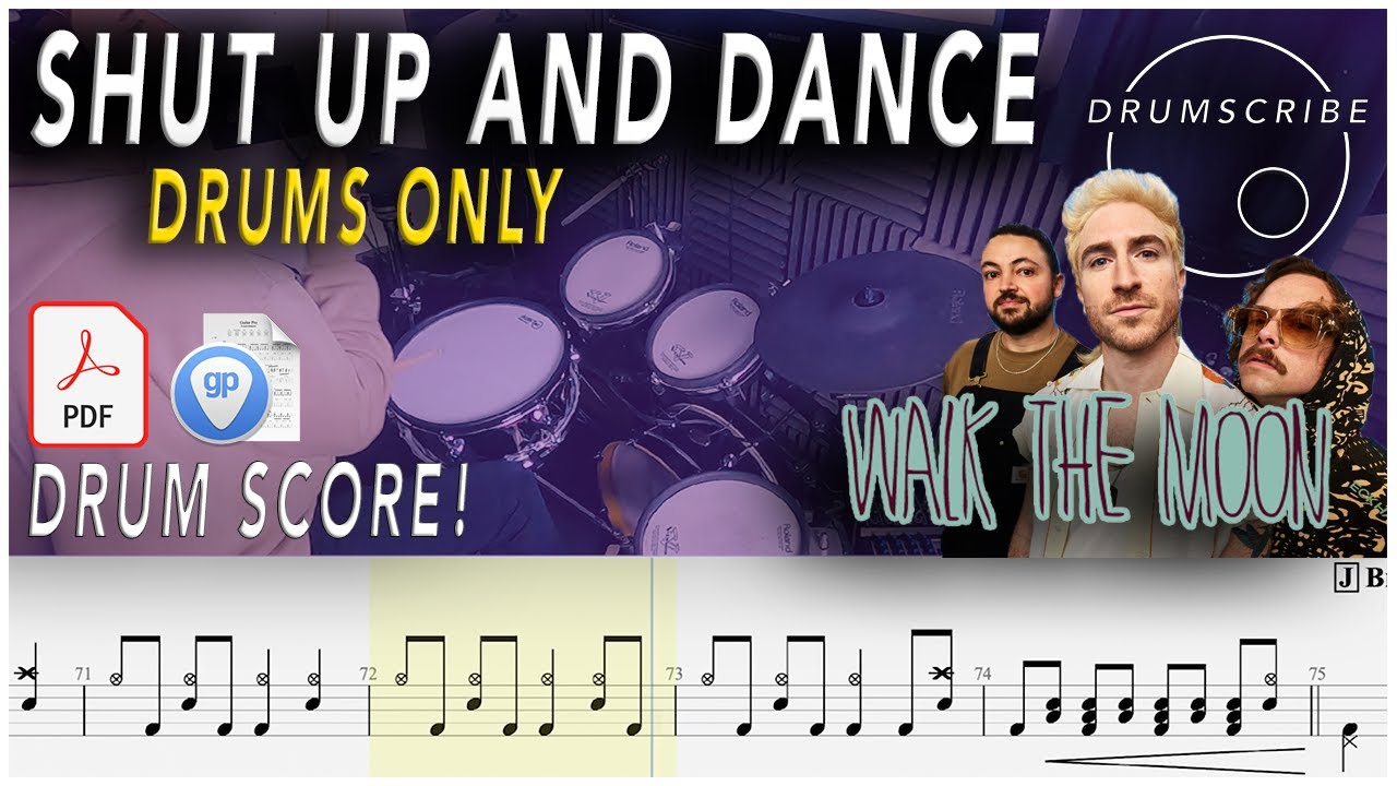 Shut Up and Dance (DRUMS ONLY) - WALK THE MOON | DRUM SCORE Sheet Music ...