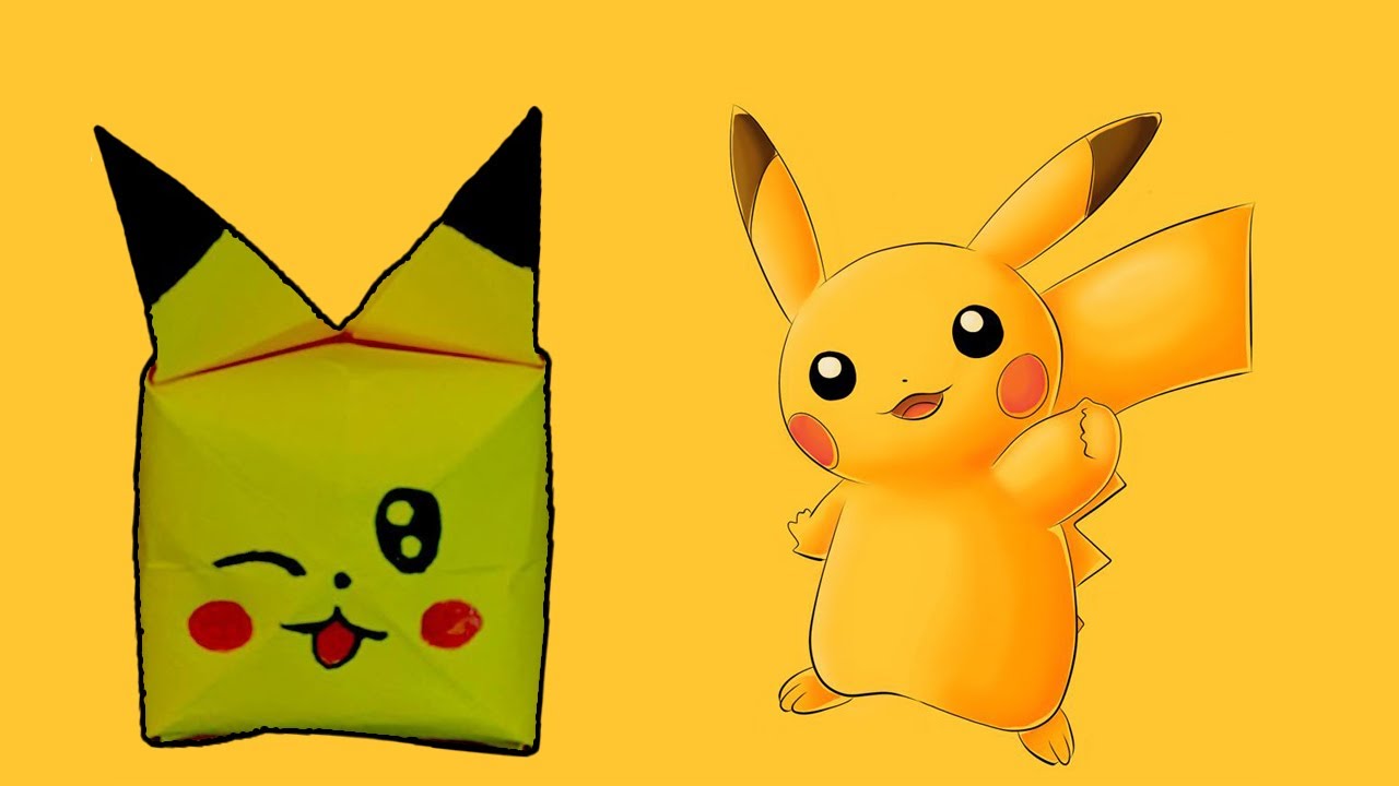 Pikachu Origami Step By Step | Pikachu Origami Easy | Origami Pokemon ...