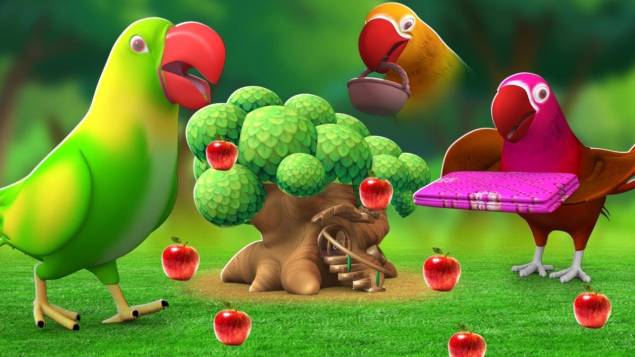 Chitti Chilakamma - బుర్రు పిట్ట తుర్రుమన్నది Parrots 3D Animation ...