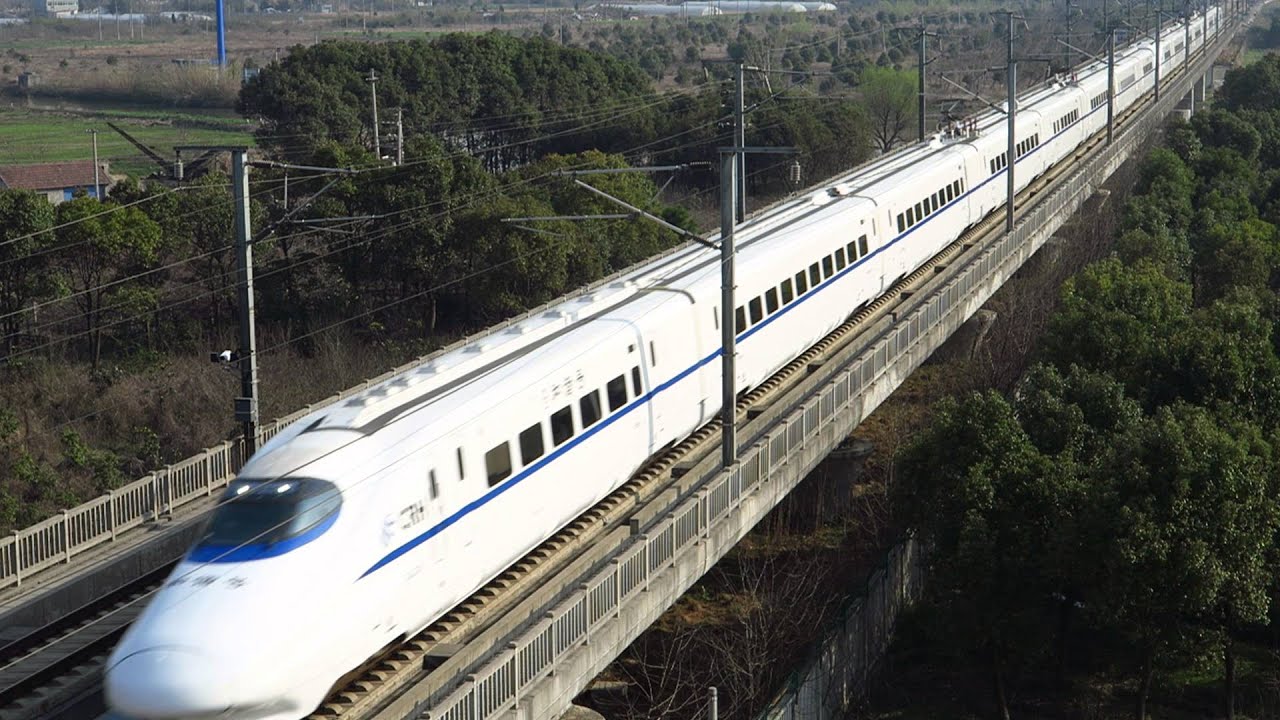 CRH2A+CRH2A, China High Speed train 中國高速列車 (D3201上海虹桥至厦门北, Shanghai to ...