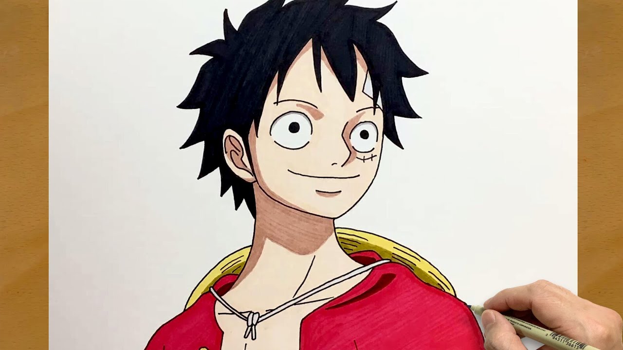 How to Draw Luffy from One Piece | Step-by-Step Anime Drawing Process ...