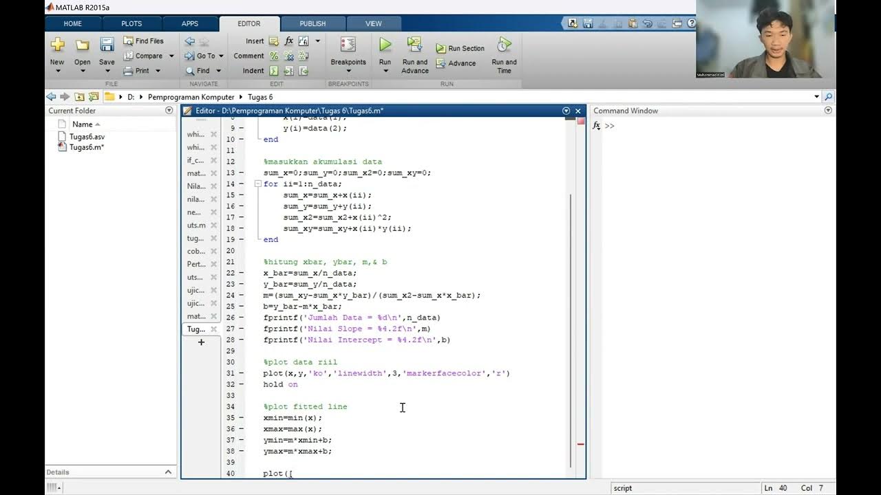 Matlab | Regresi Linear Metode Least-Square | MKK2202 - YouTube