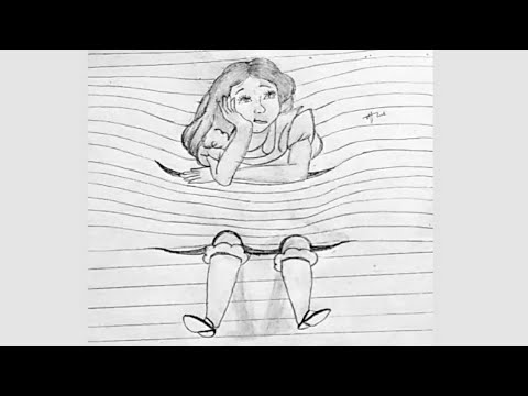 3D girl drawing | how to draw girl illusion | trick art on paper - YouTube
