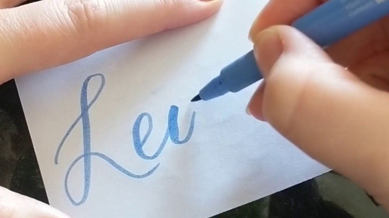 Lewis - modern calligraphy name - YouTube