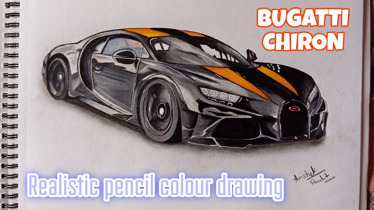 Bugatti chiron Realistic drawing 😱🚗 - YouTube