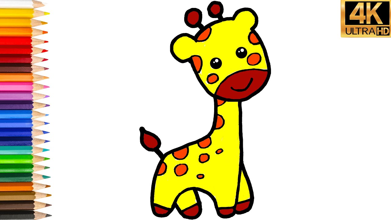 ZÜRAFA RESMİ ÇİZİMİ 🦒 ZÜRAFA NASIL ÇİZİLİR KOLAY 😍 RESİM ÇİZME 🌈 KOLAY ...