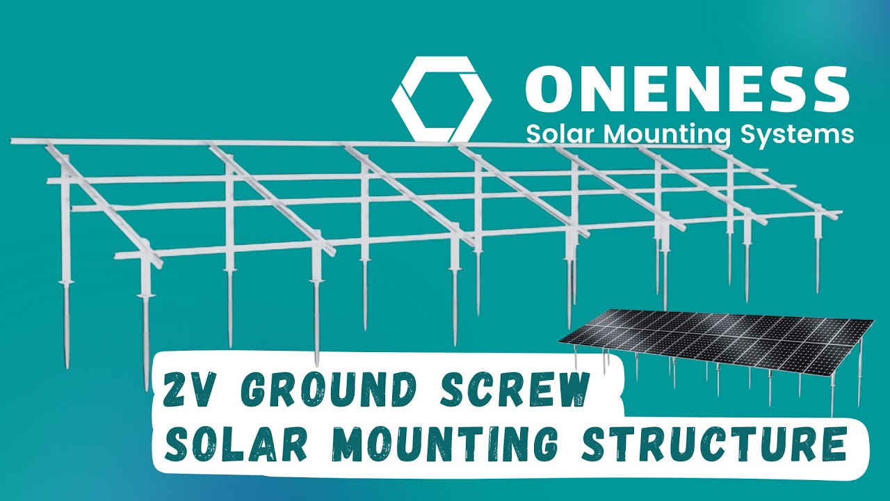 2V Solar Racking System with Ground Screws Foundation - YouTube