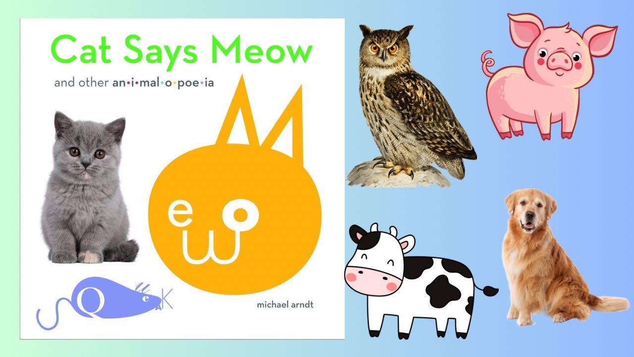Cat Says Meow Read Aloud Educational Book for Babies, Toddlers ...