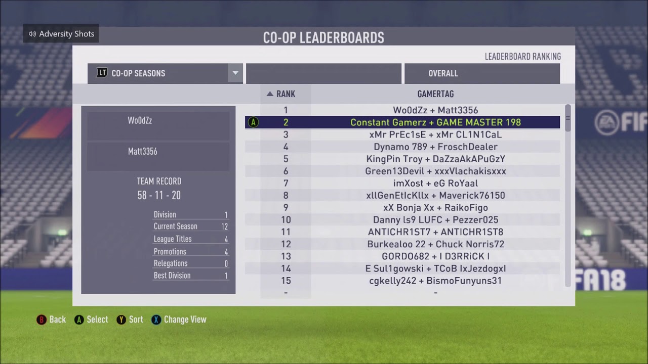 FIFA 18 Co-op: Progress in leaderboard - YouTube