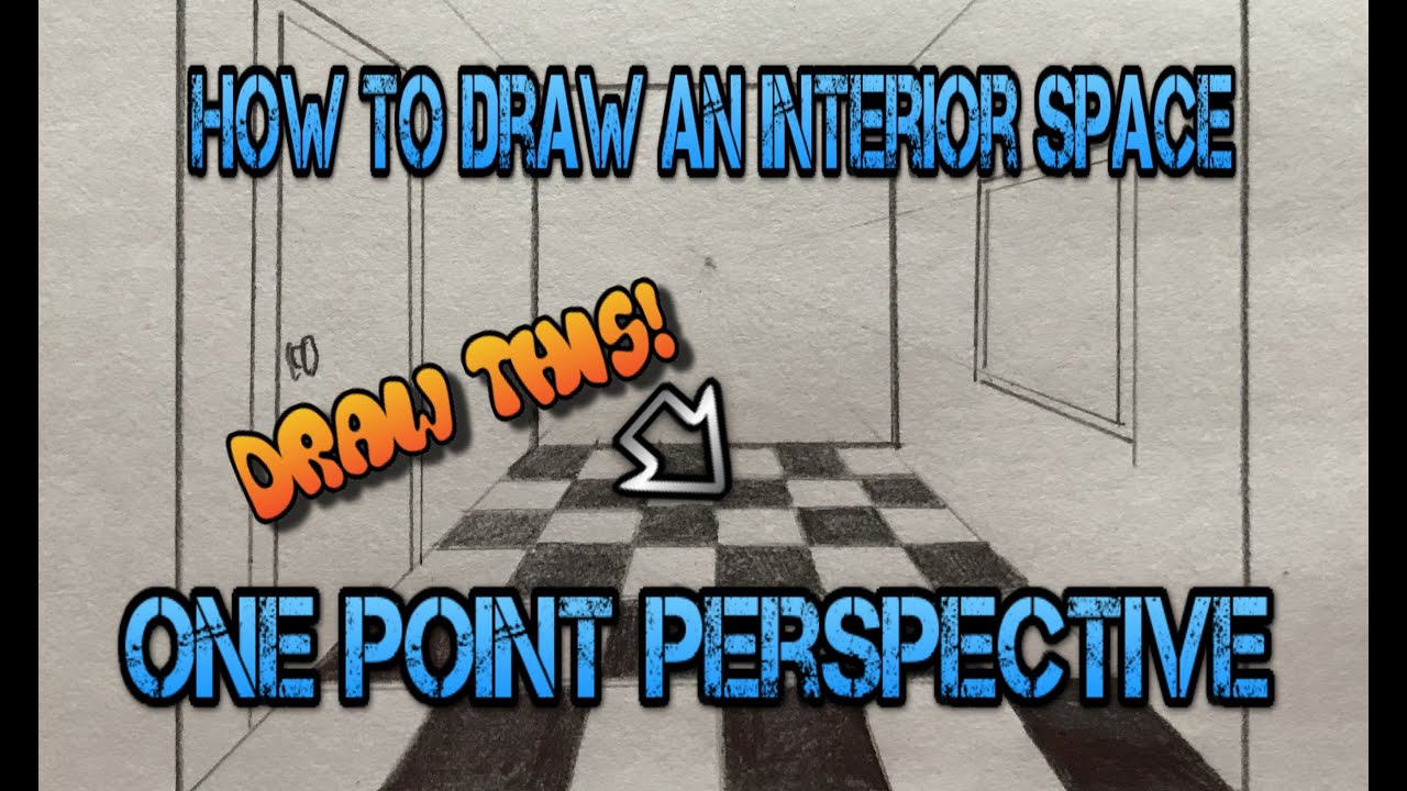 Drawing in 1 Point Perspective Part 1: Base Room - YouTube