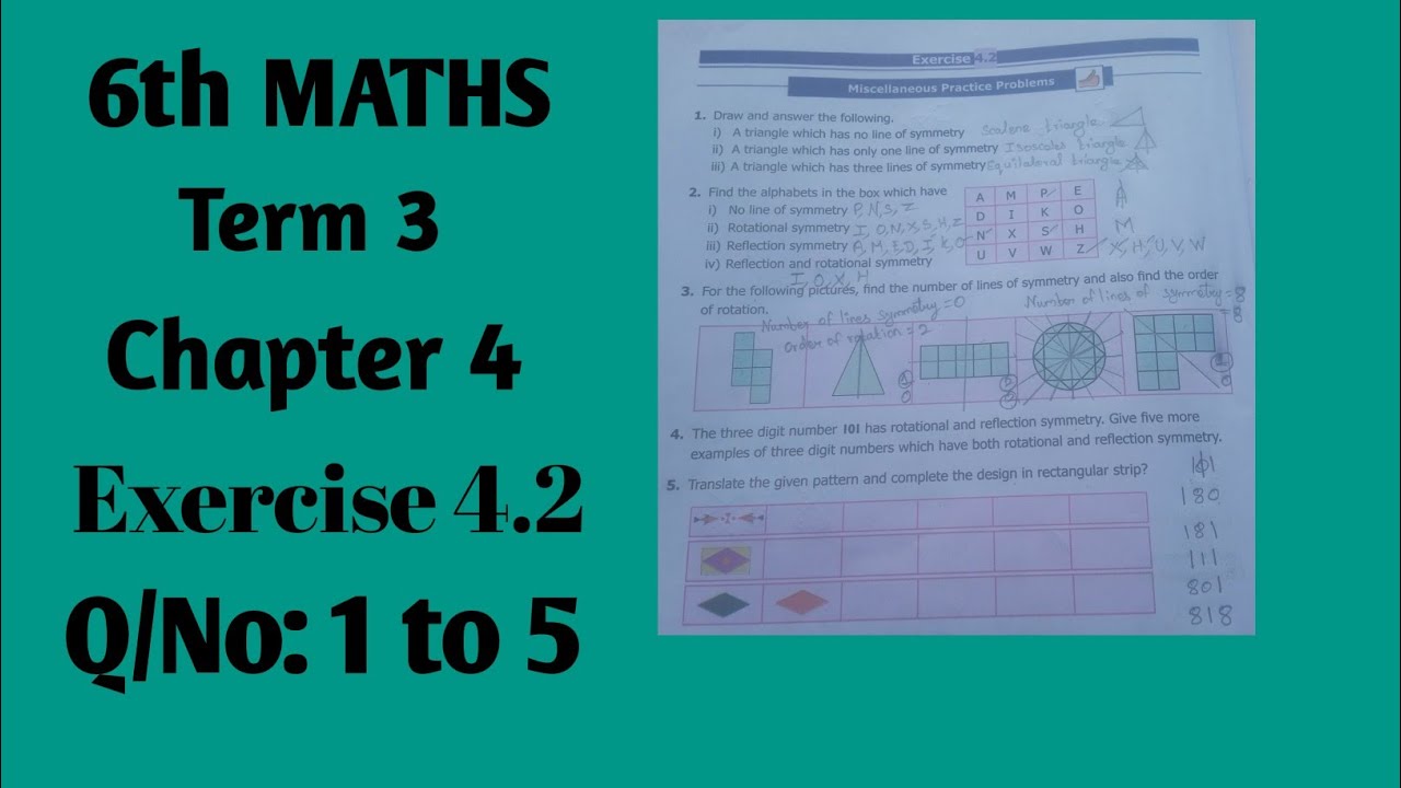6th Maths, term 3, chapter 4, Exercise: 4.2 Miscellaneous practice ...