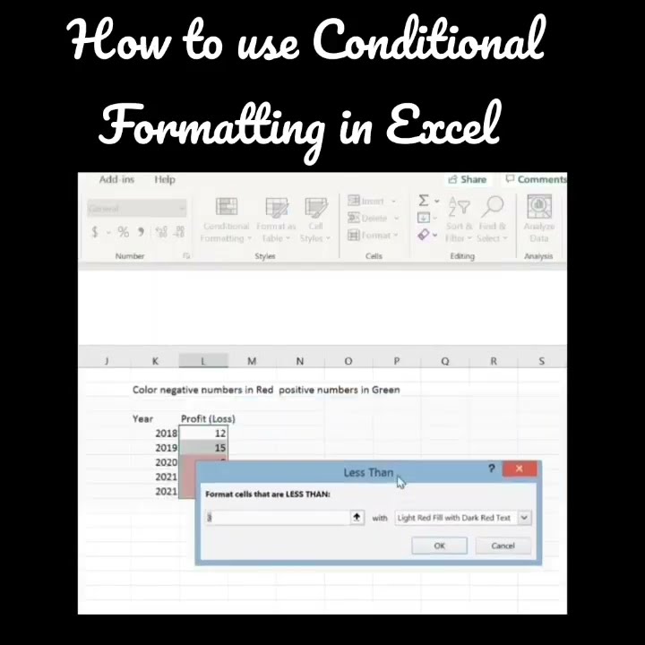 Highlight Cells With Conditional Formatting In Excel Computer Shortvideo Exceltutorial 1000