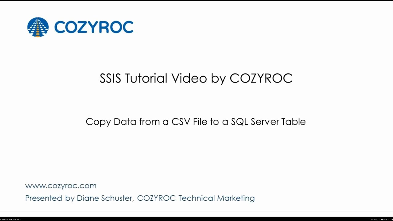 CSV to Database Table - SSIS tutorials for Beginners by COZYROC - YouTube
