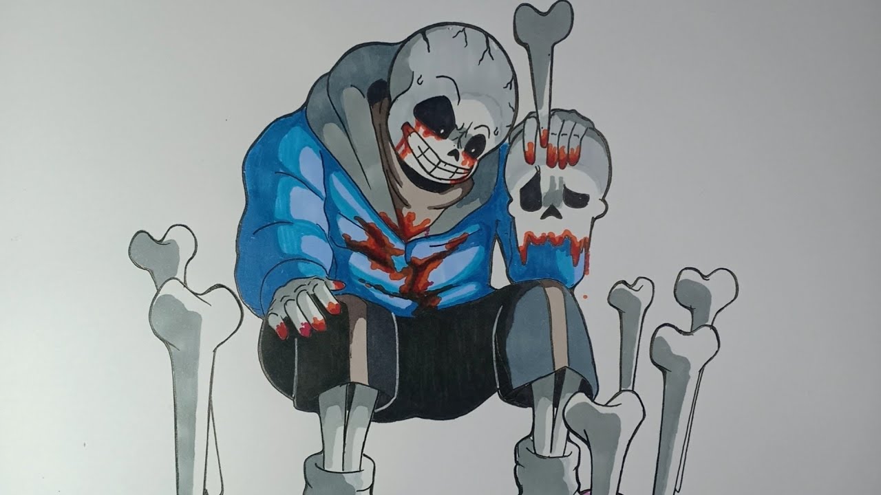 Insanity Sans How To Draw In villain sans squad Cách vẽ Sans Điên Loạn ...
