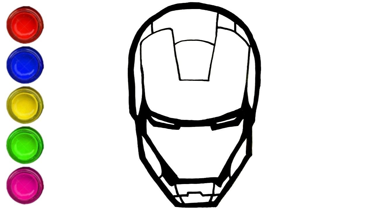 Iron Man Mask drawing and coloring for kids! | Rezaul Drawing - YouTube