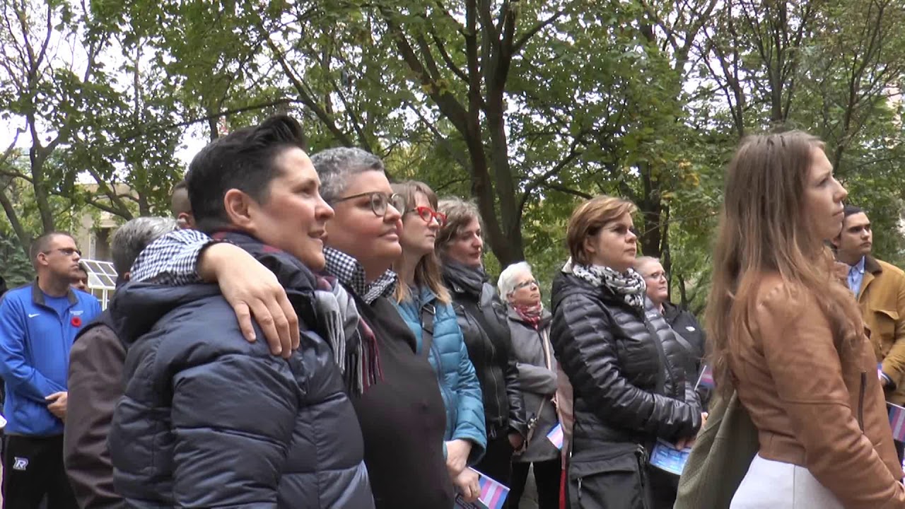 Ryerson University Trans Flag Raising - YouTube