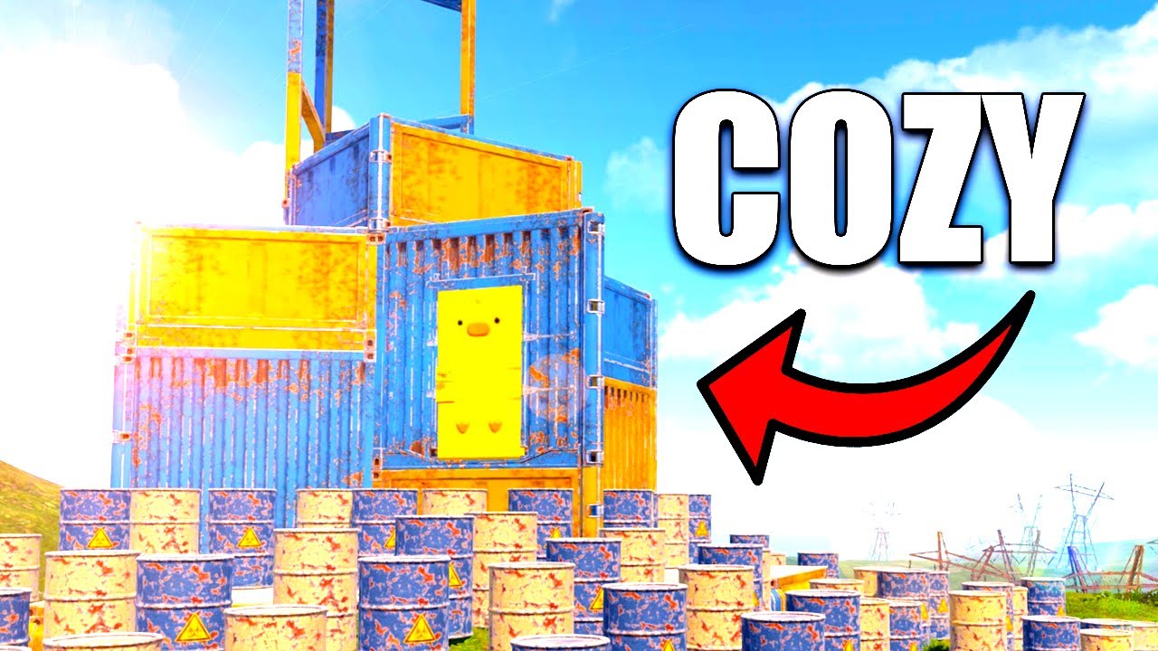 I Built A Cozy Base Out Of Barrels in Rust - YouTube