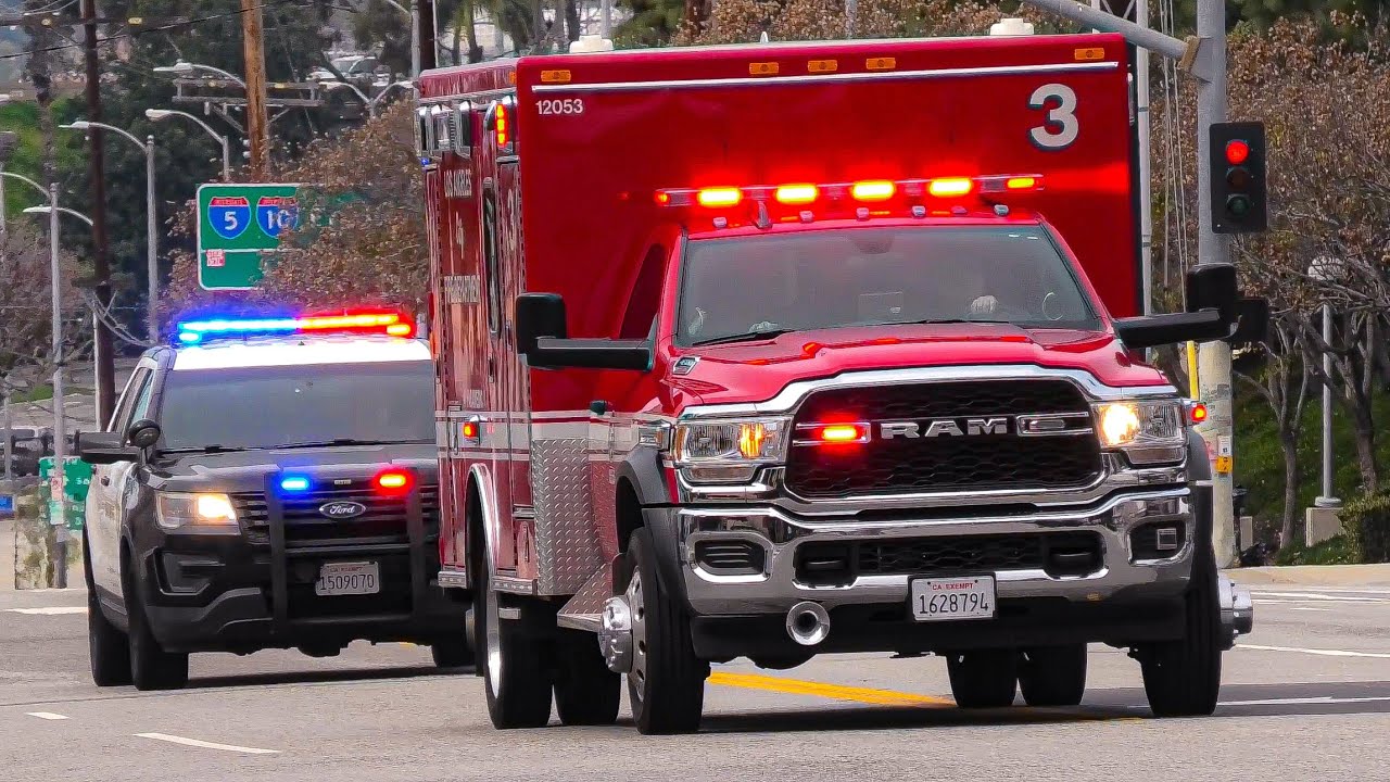 LAFD Rescue 3 & LASD FPIU Transporting - YouTube