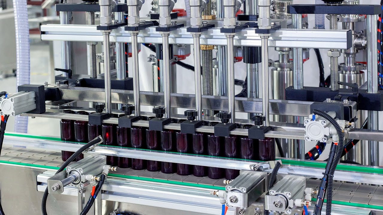 Fully Automatic 6 Heads Piston Pump Filling Machine Line With Inject ...