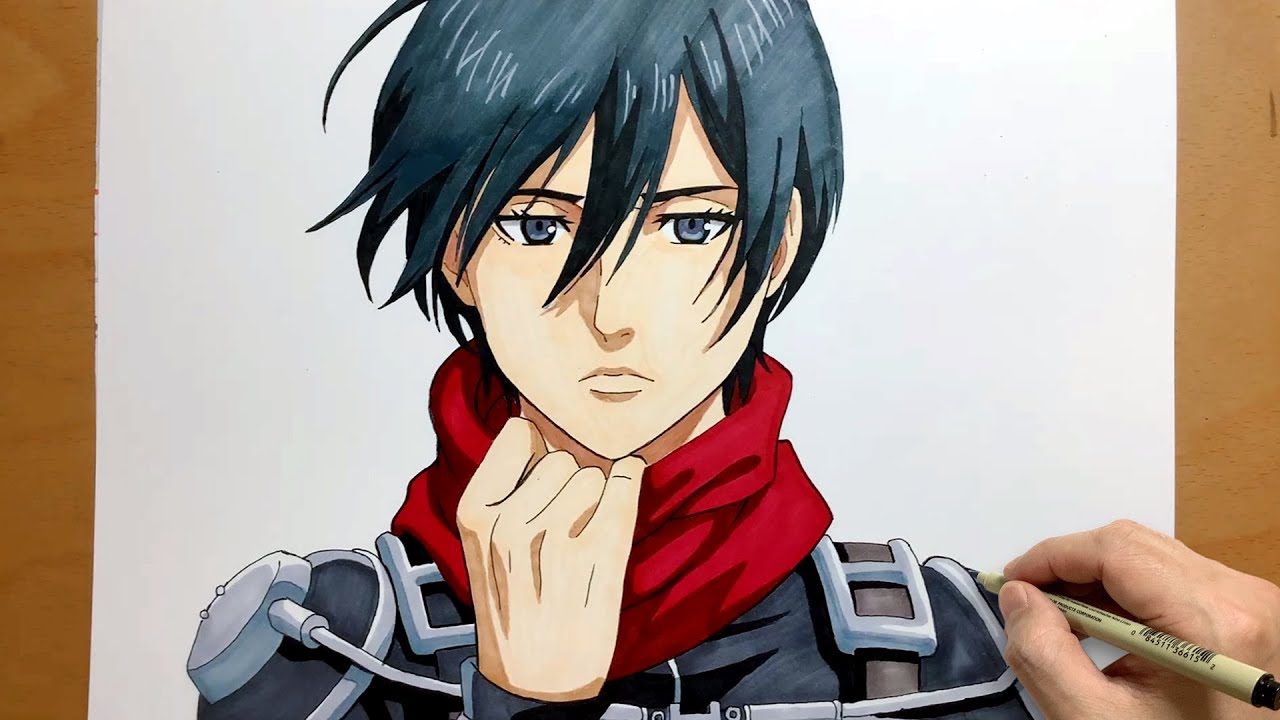 How to draw Mikasa Ackerman from Attack on Titan | step by step ...