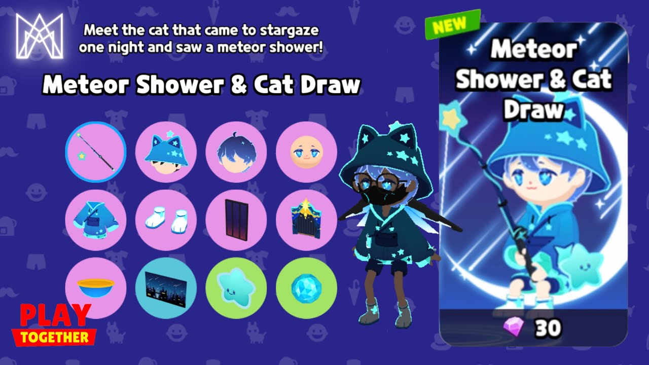 New Meteor Shower & Cat Draw, Full Costume Review😍 | Play Together ...