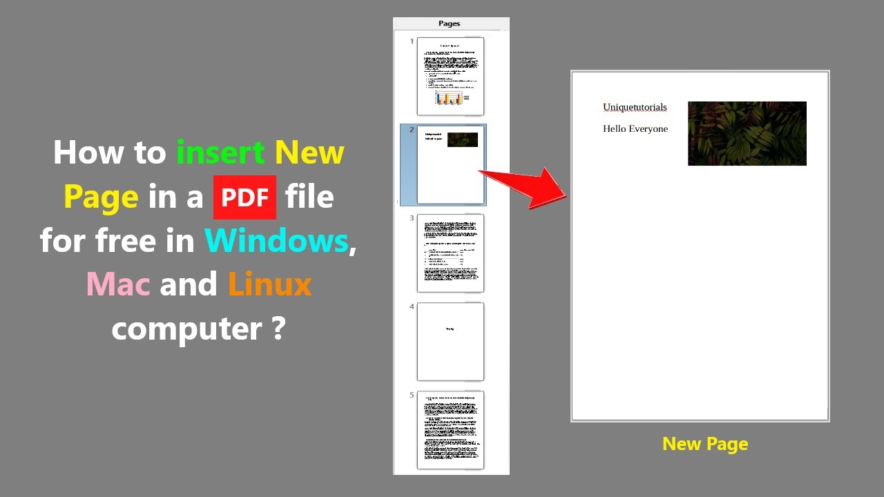 How to insert New Page in a PDF file for free in Windows, Mac and Linux ...