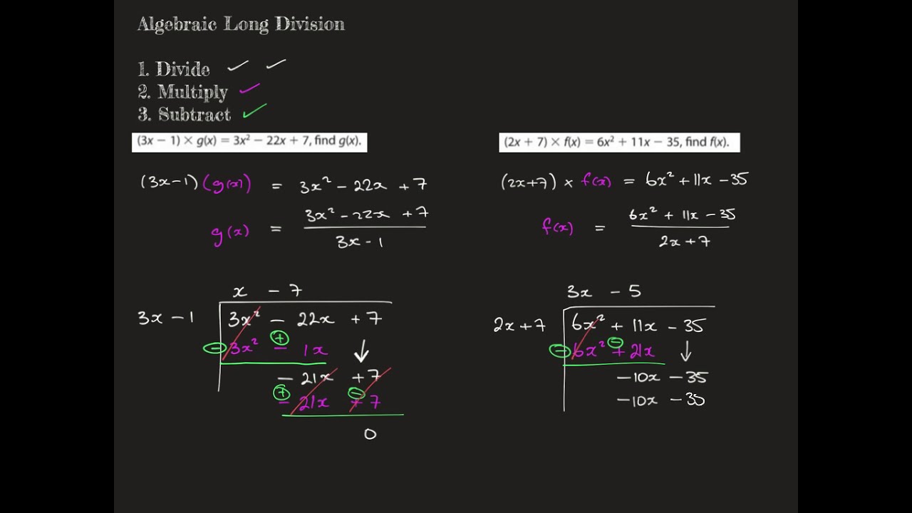Algebraic Long Division 4 - YouTube