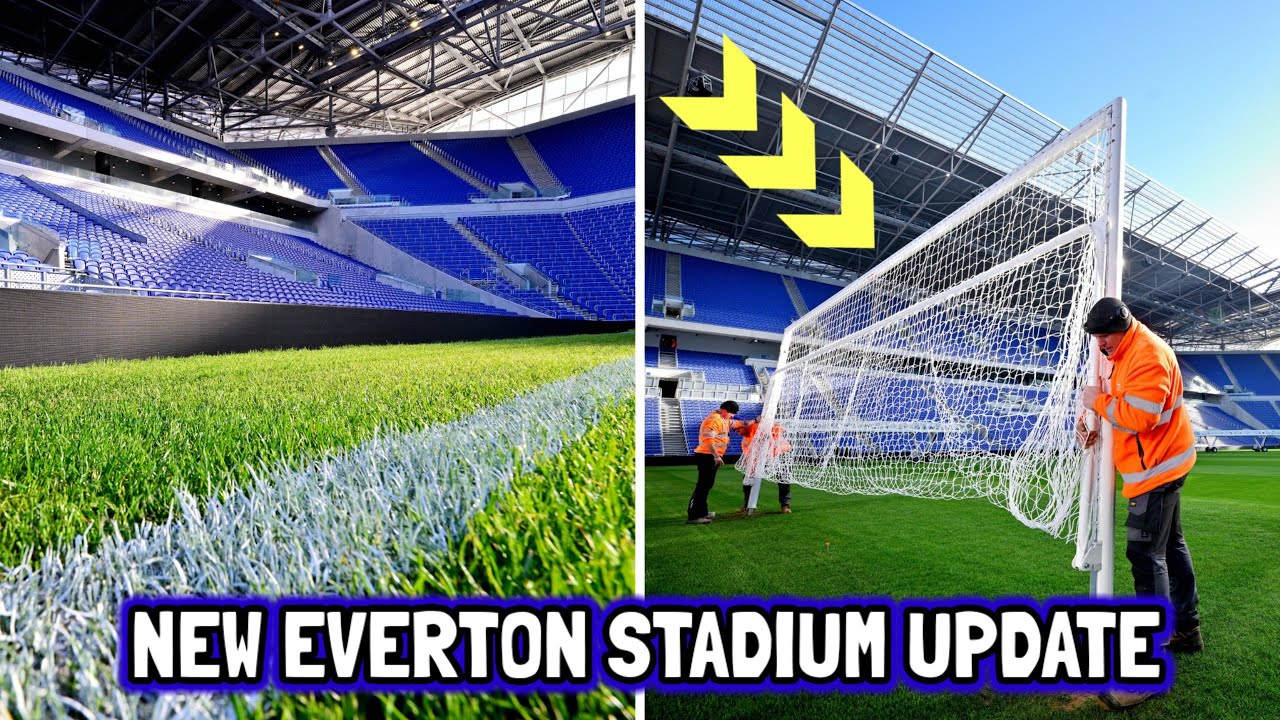 BEAUTIFUL! SEE YOU SOON! New Everton Stadium Update! Pitch Lines, Goal ...