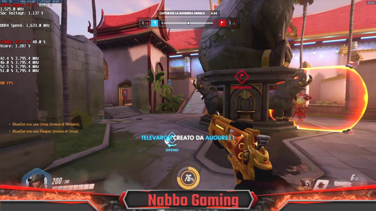 Ryzen 3 2200g running 80 FPS rock solid smooth Overwatch - 1080p ...