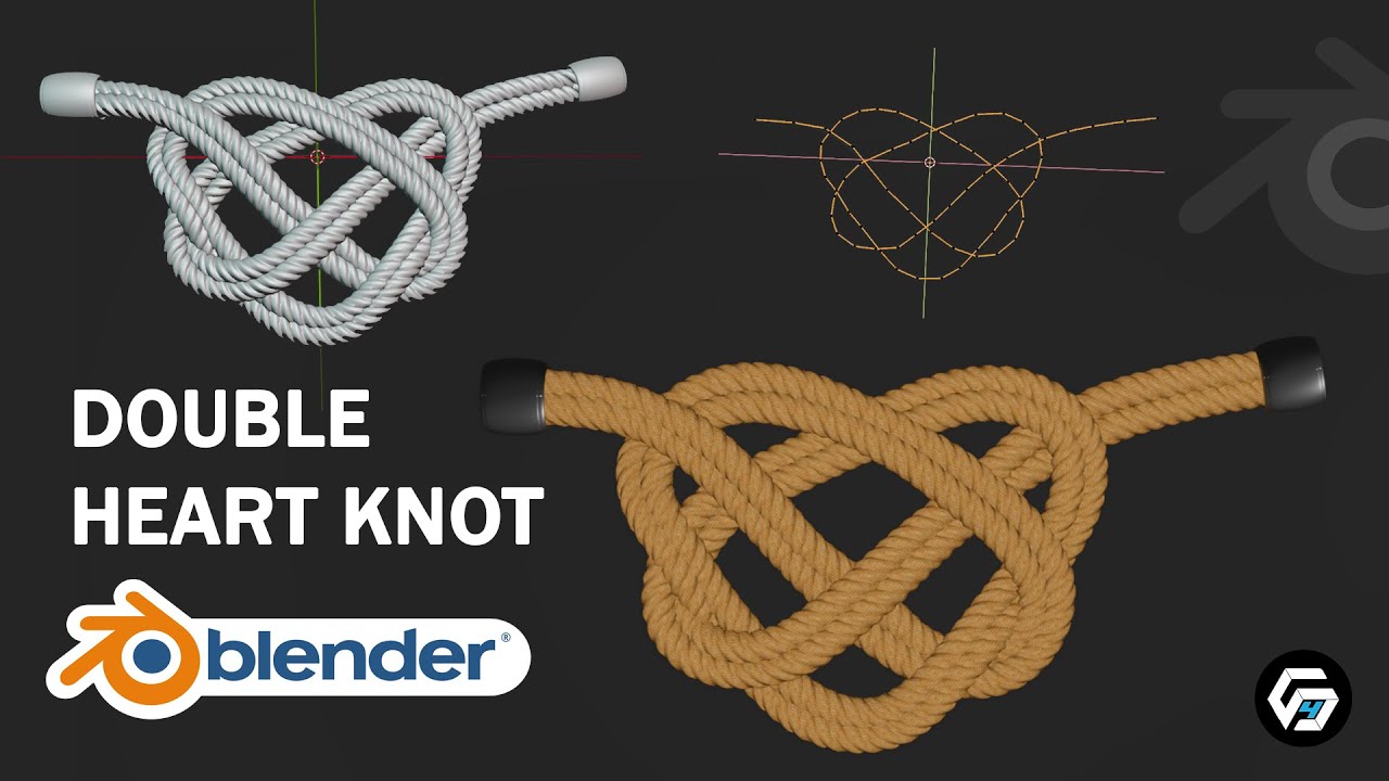 How to make the double heart knot in Blender - YouTube