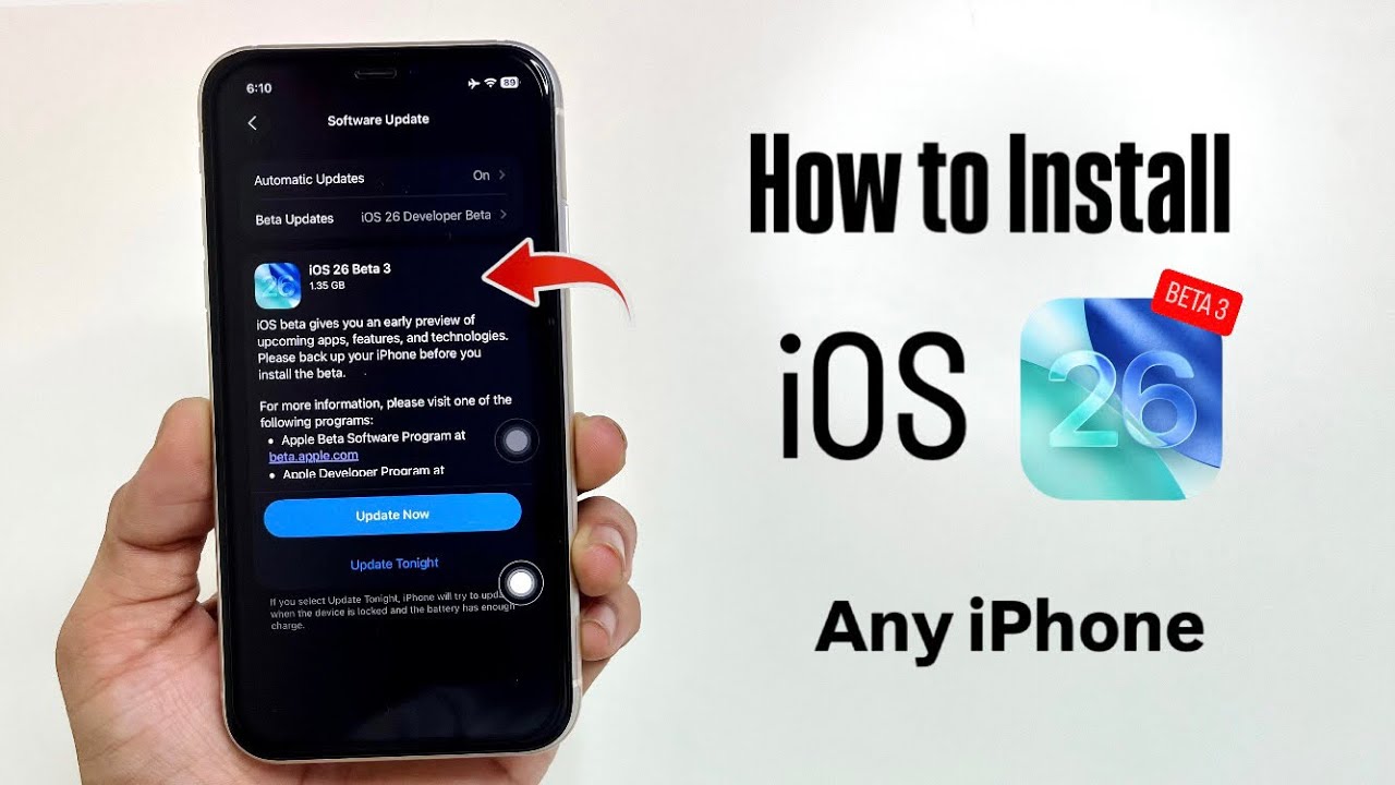 How to Download & Install iOS 26 Beta 3 on any iPhone - YouTube